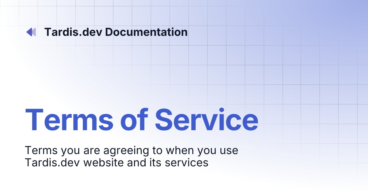 Terms of Service | Tardis.dev Documentation